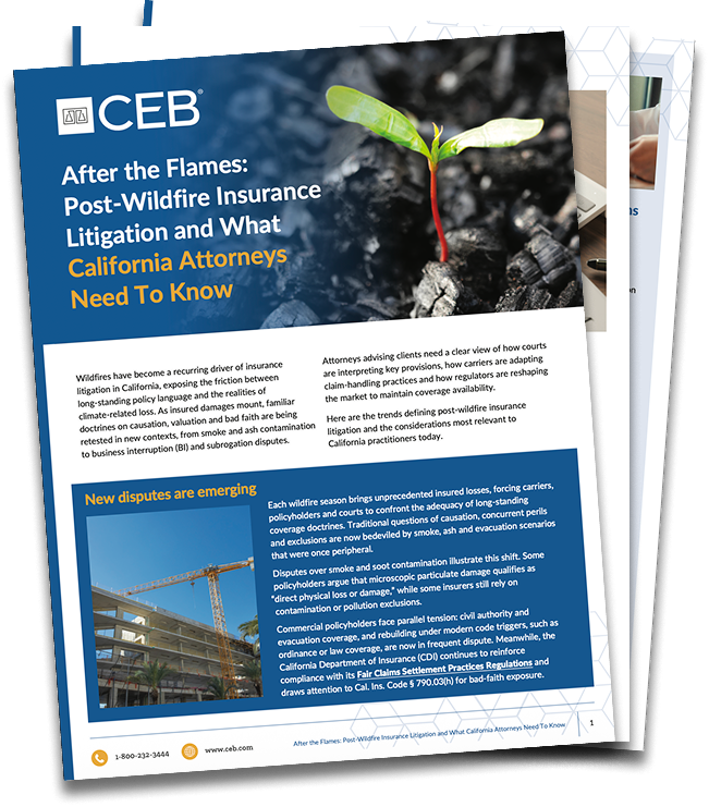 After the Flames: Post-Wildfire Insurance Litigation and What ...